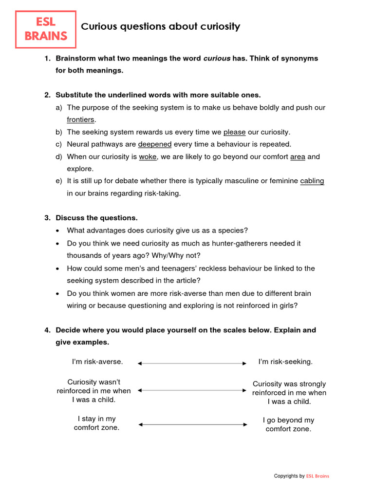ESL-Brains-Curious-questions-about-curiosity-Students | PDF