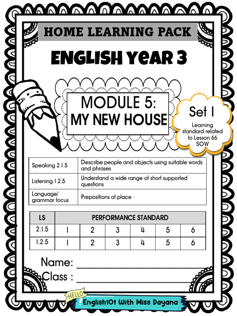 (Rectified) Year 3 The New House Home Learning Pack | PDF