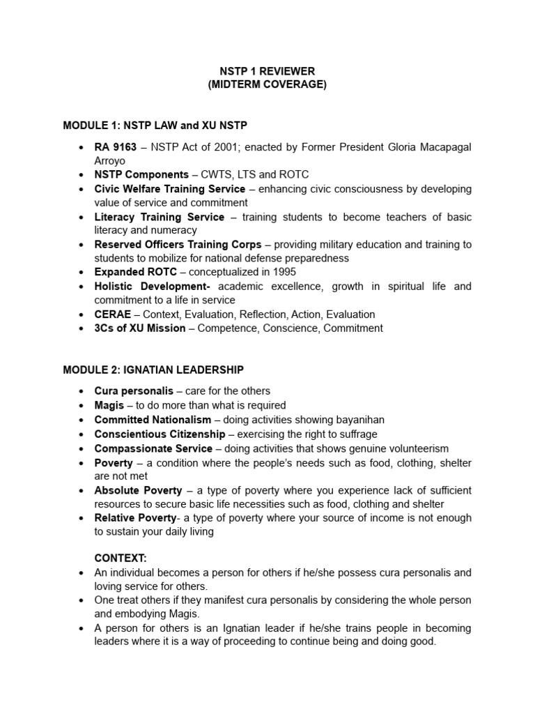 NSTP 1 Reviewer | PDF | Woman | Gender Studies NSTP 1 Reviewer | PDF | Woman | Gender Studies