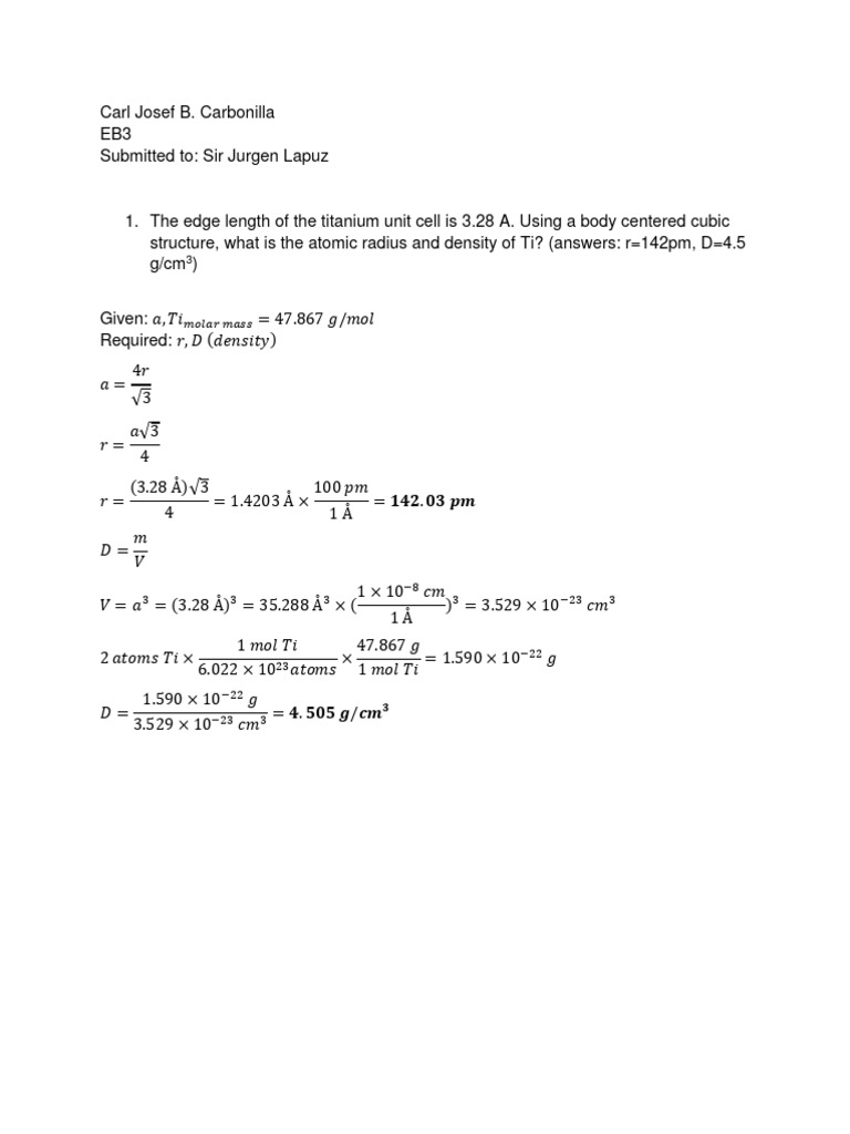 Carbonilla EB3 CHEM86 Crystalline Solids and Modern Materials | PDF