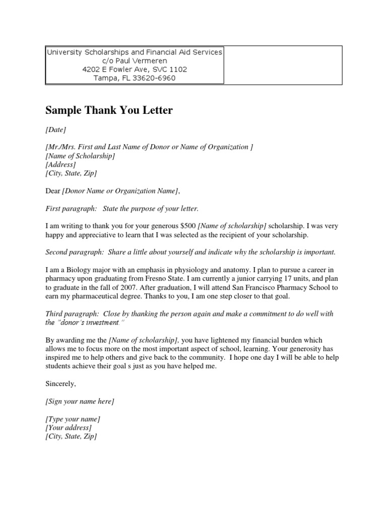 Thank You Letter | PDF