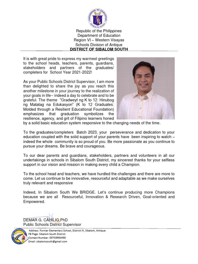 Graduation Message 2023 | PDF