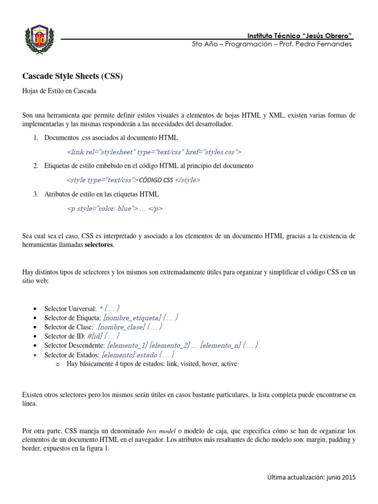3 - Cascade Style Sheets - Vinculación y Atributos | PDF