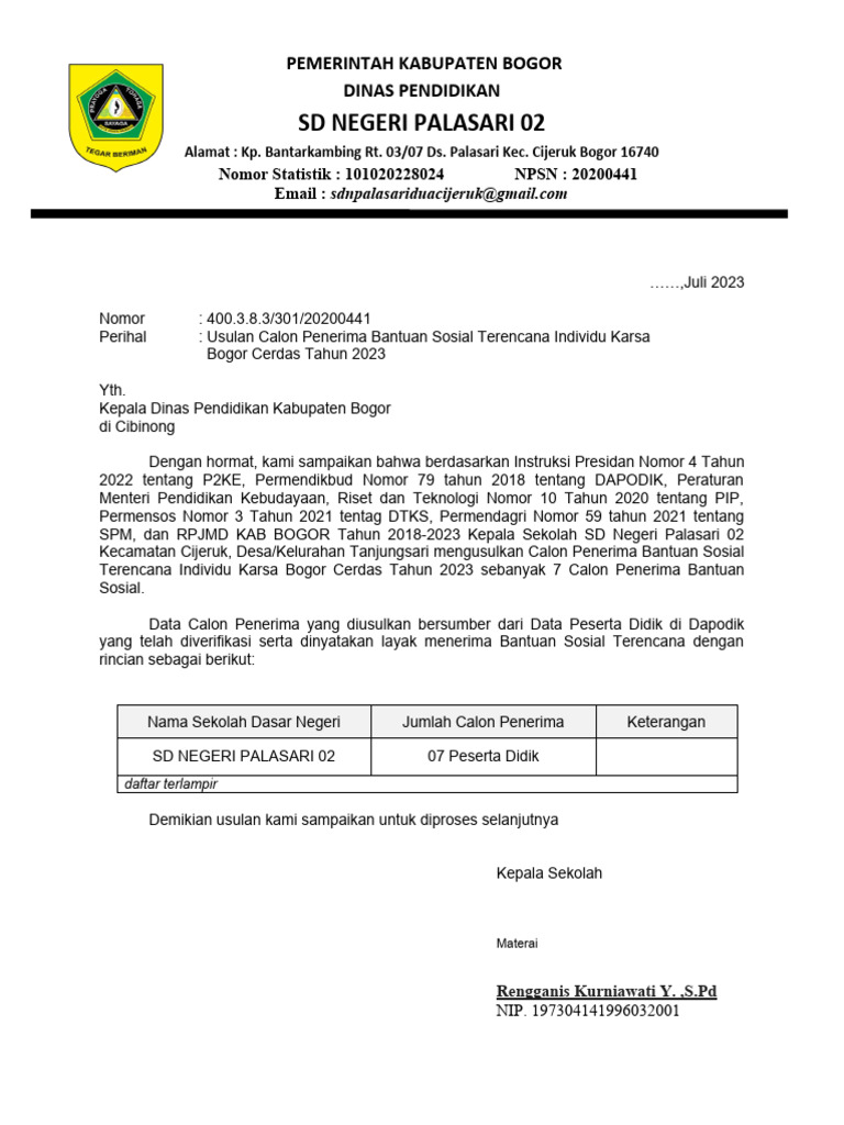 Contoh Usulan Pip | PDF