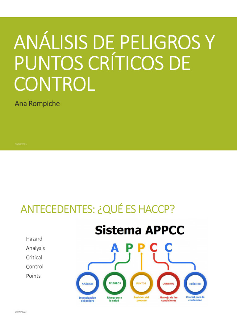 Análisis de Peligros y Puntos Críticos de Contro HACCP | PDF | Análisis de Riesgo y Puntos ...
