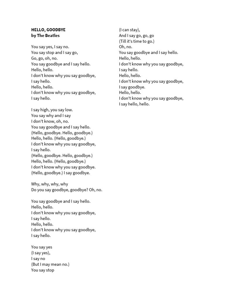 Hello_ goodbye | PDF