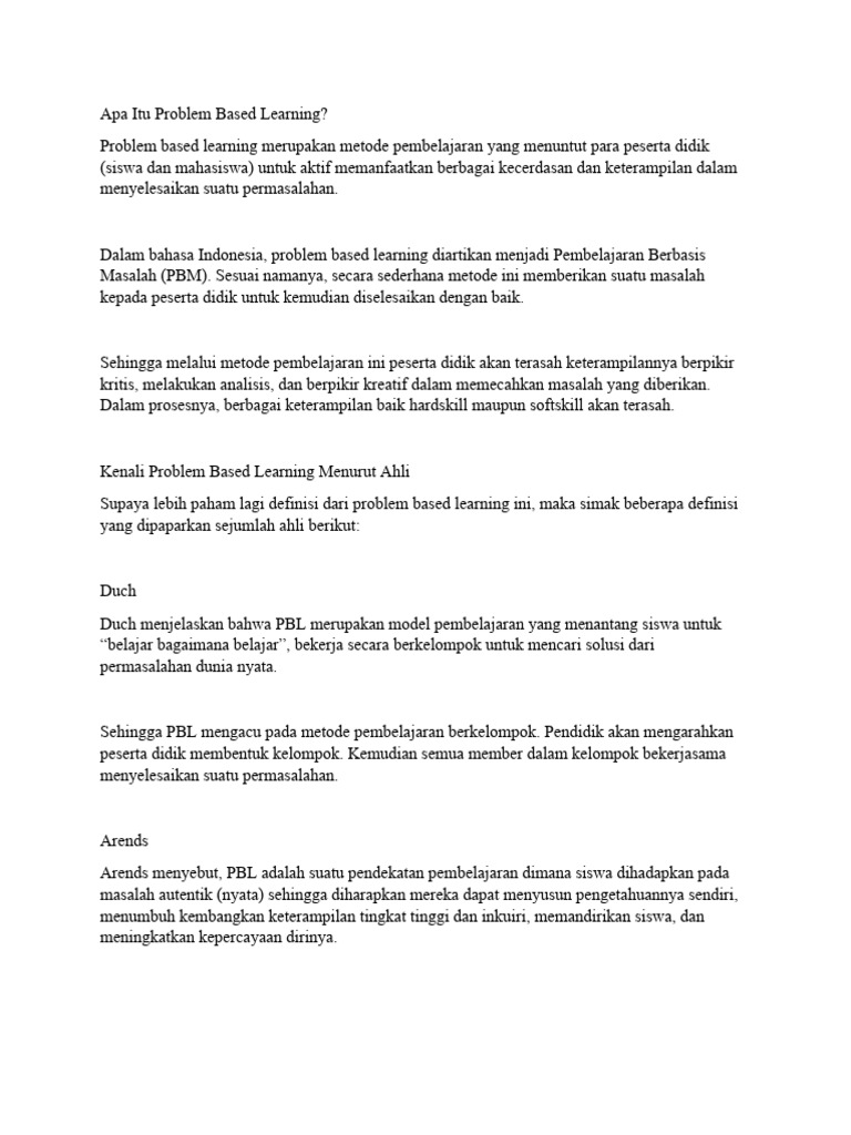 Tentang PBL | PDF