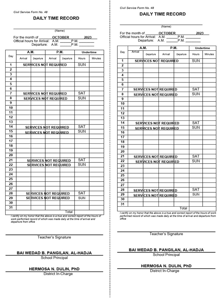 Civil Service Form No. 48 | PDF