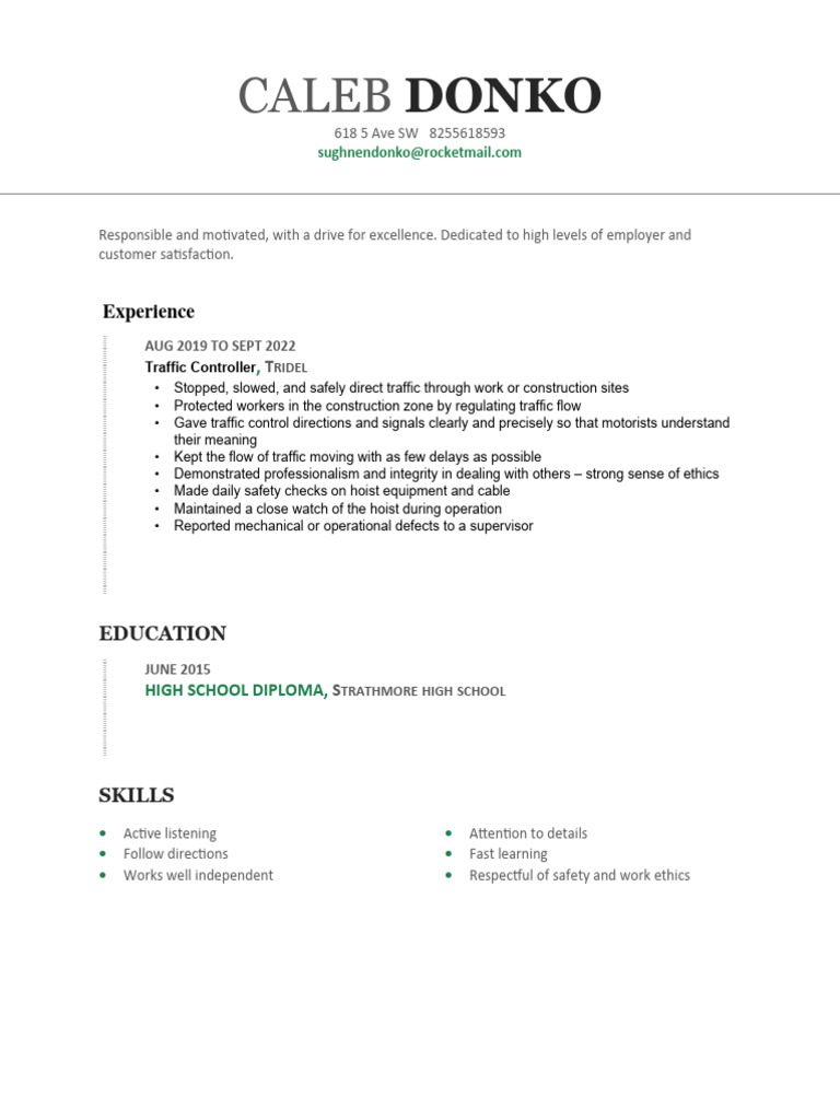Caleb Donko Resume Landscape | PDF