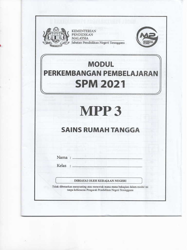 Trial SRT SPM 2021 Terengganu | PDF