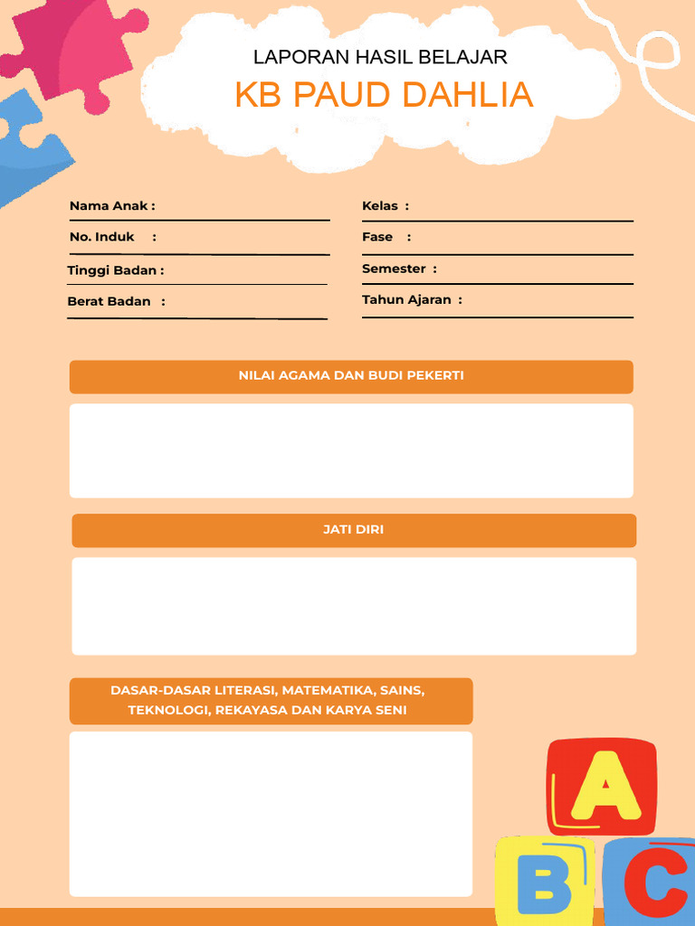 Contoh Rapot KURMER TK | PDF