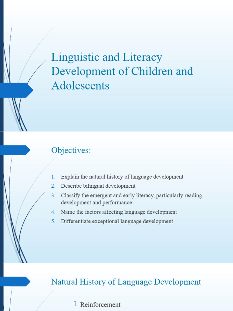 Chapter 3 Linguistic and Literacy Development of Children and Adolescents | PDF