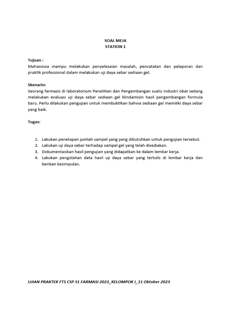 I - St. 1 - Daya Sebar Gel | PDF