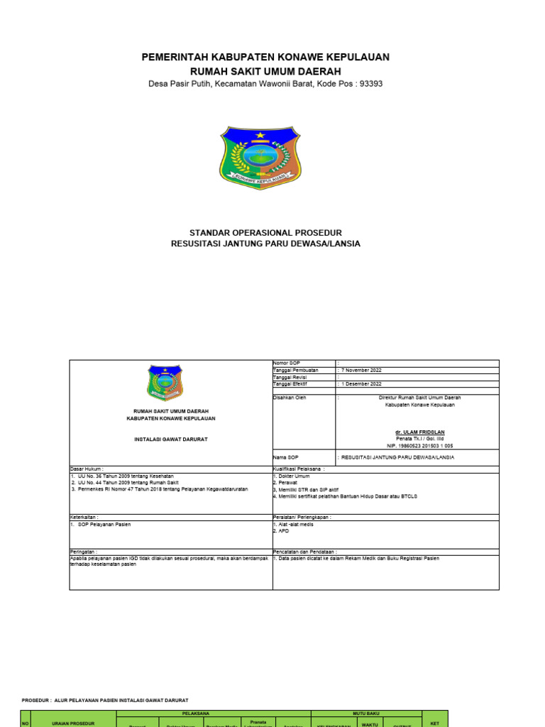 SOP RJP Bayi Anak | PDF