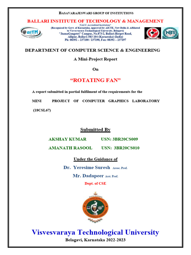 CG Lab Miniproject Report (Ak) ) | PDF | Operating System | Simulation