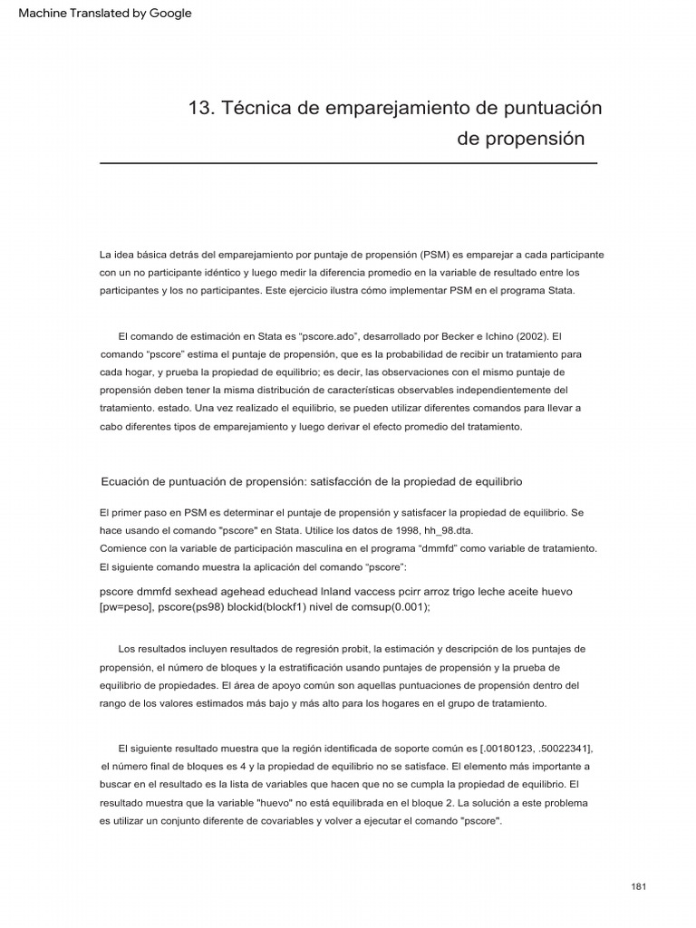Puntaje de Propensión en Stata | PDF