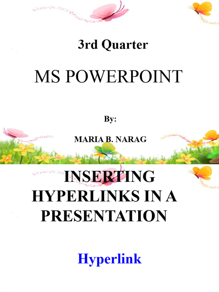 Inserting Hyperlinks in a Presentation | PDF