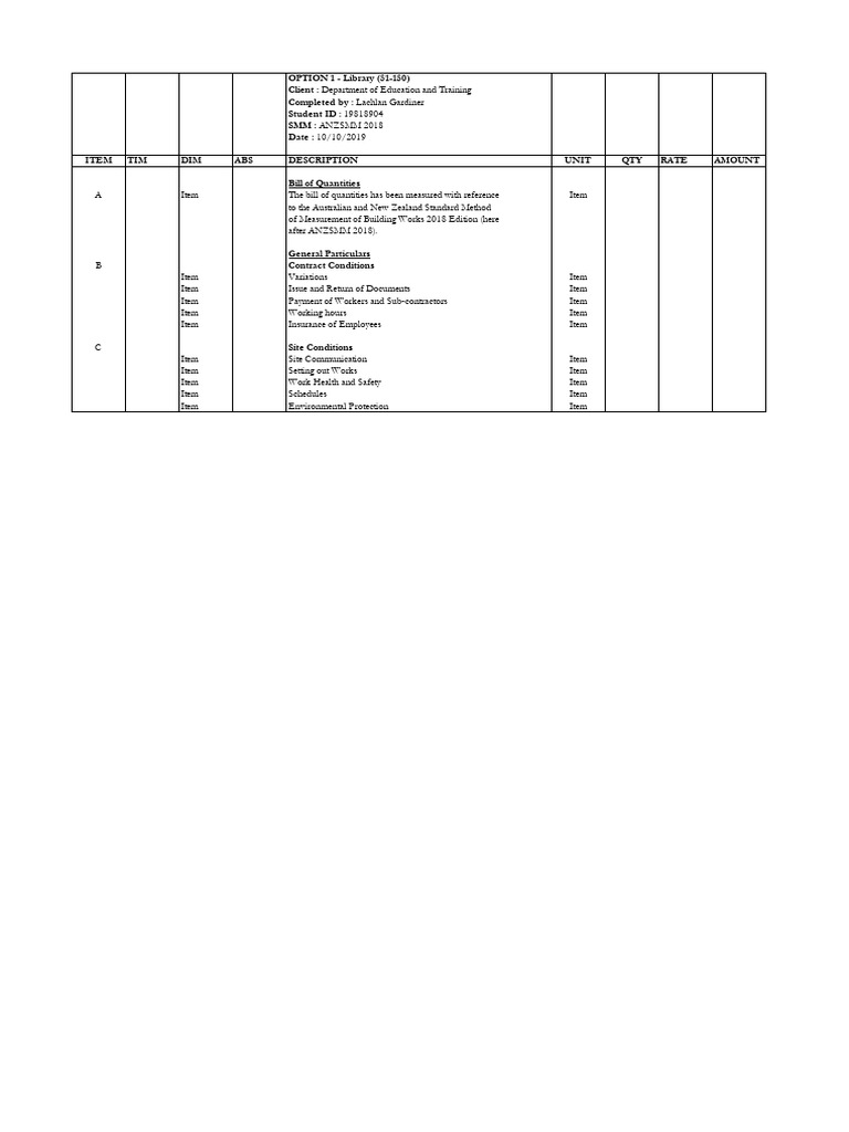 Example BOQ | Download Free PDF | Concrete | Foundation (Engineering)