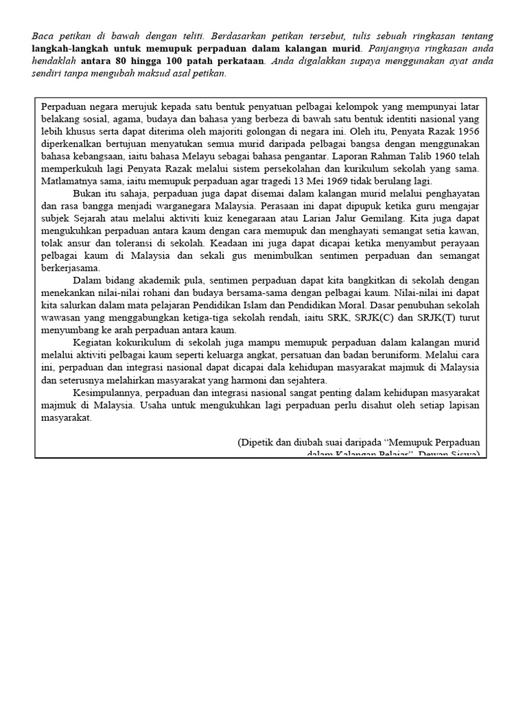 Soalan Ringkasan T1 | PDF