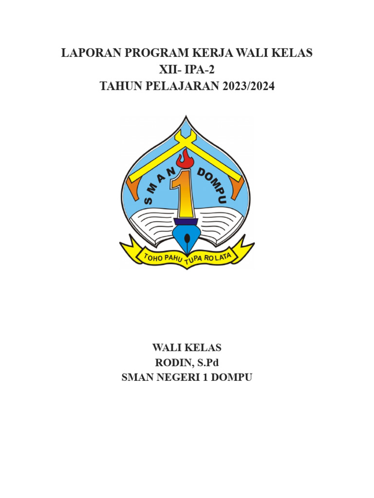 Laporan Program Kerja Wali Kelas | PDF