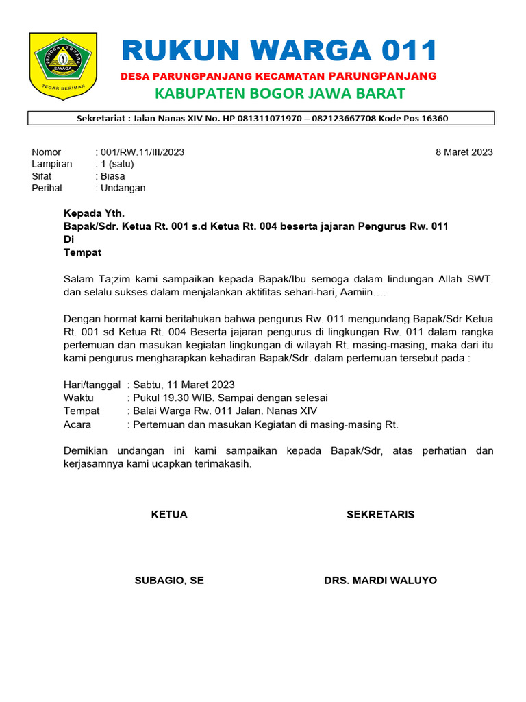 Rukun Warga 11 | PDF