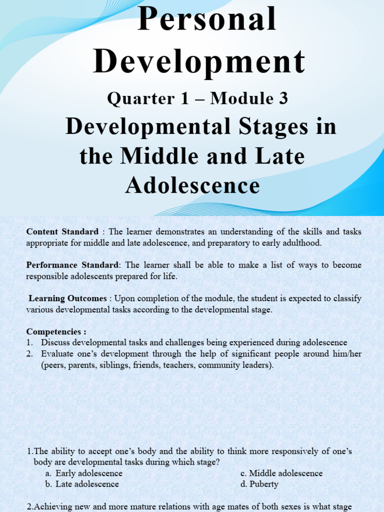 3 Q1-PerDev | PDF | Adolescence | Physical Attractiveness