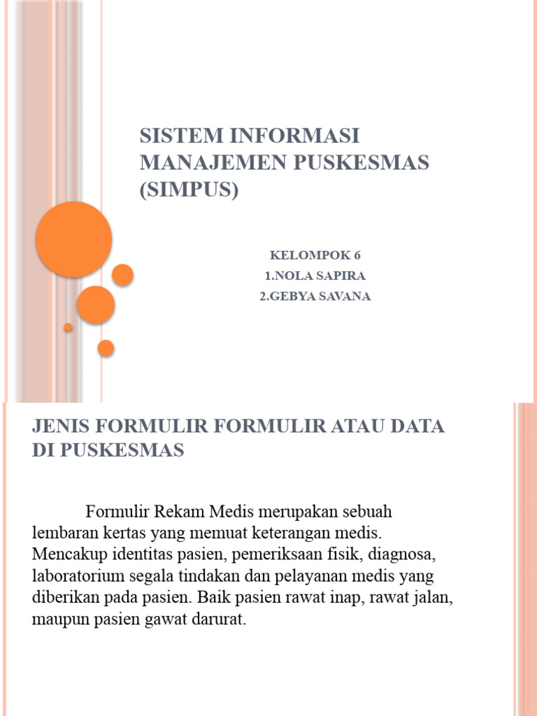 Sistem Informasi Manajemen Puskesmas (Simpus) | PDF | Sains & Matematika