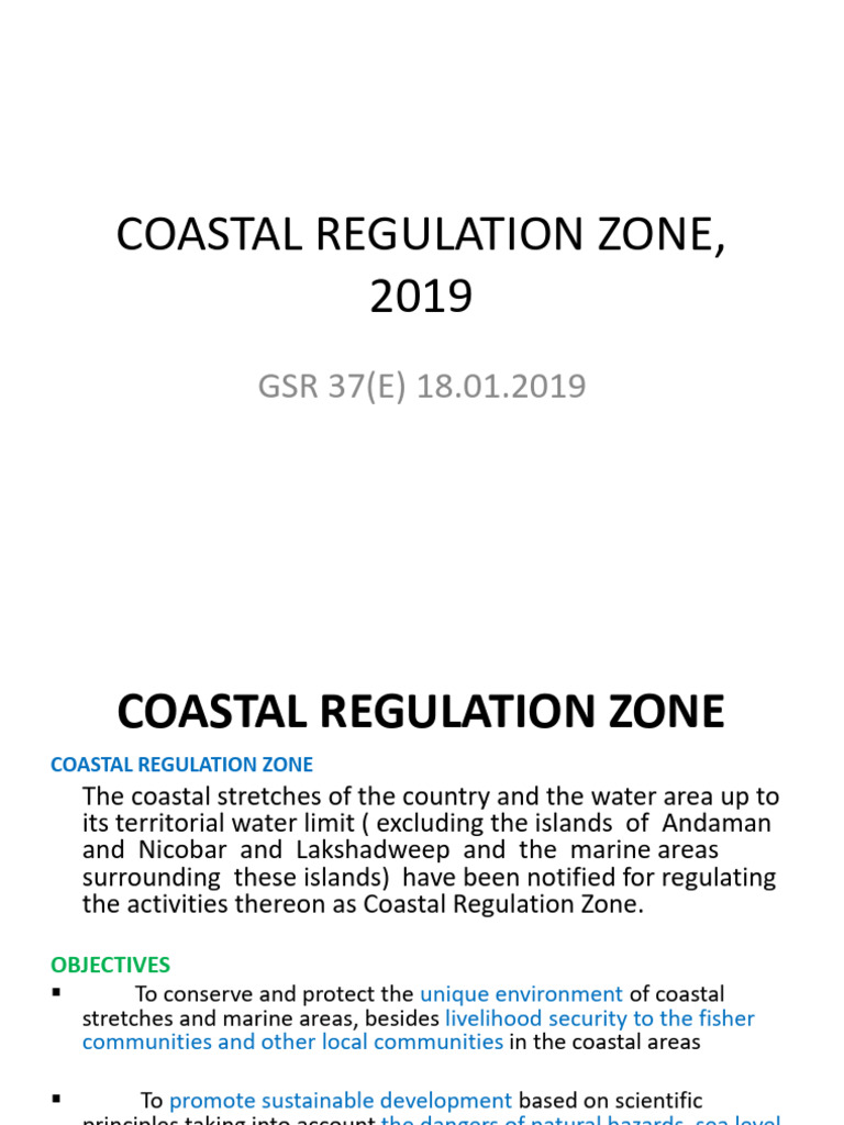 Coastal Regulation Zone | PDF | Coast | Tide