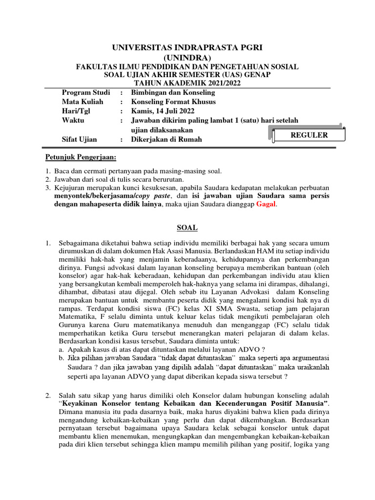 Konseling Format Khusus-1 | PDF