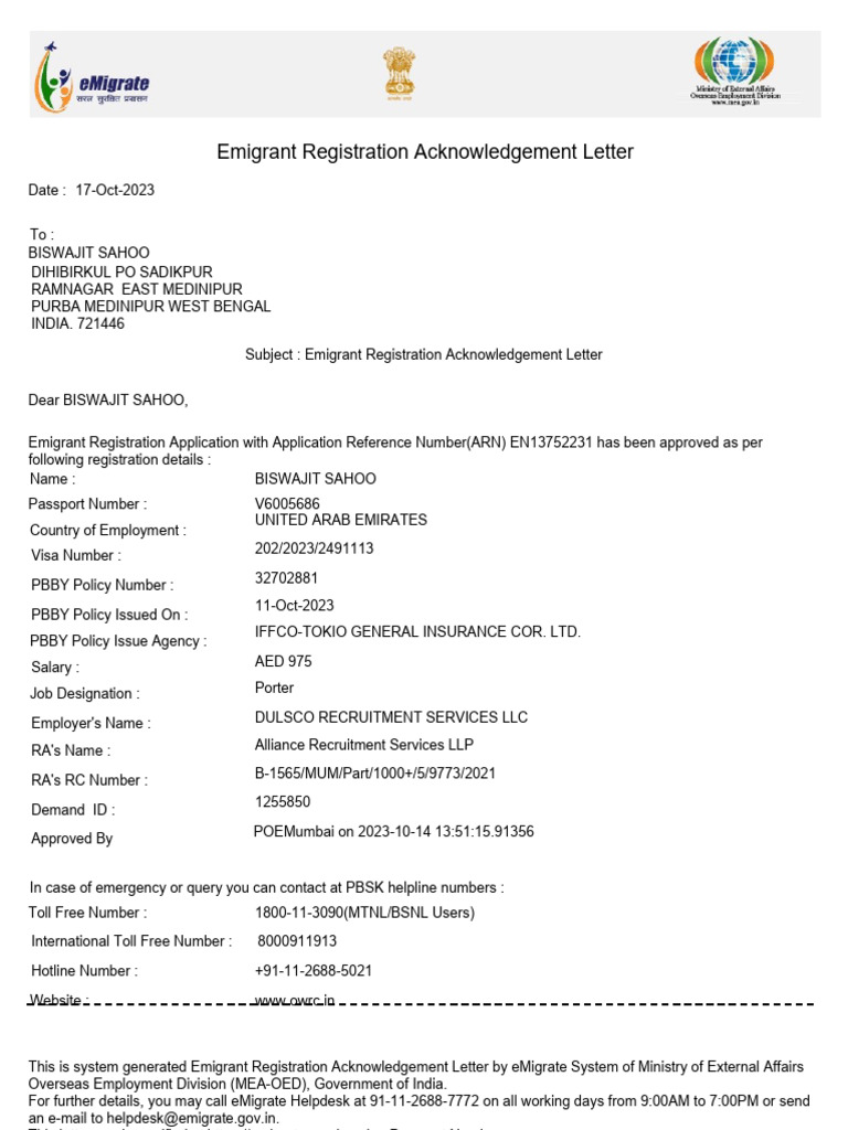 Emigration Paper | PDF