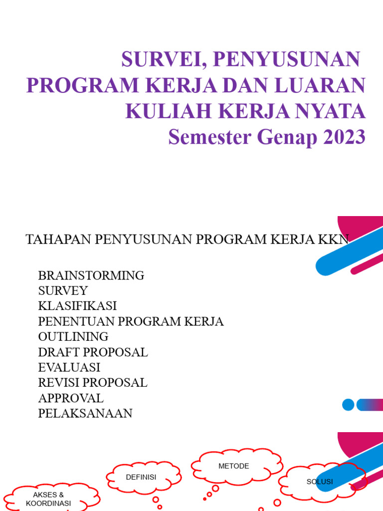 Materi Pak Agung Penyusunan Program Kerja KKN Genap 2023 | PDF