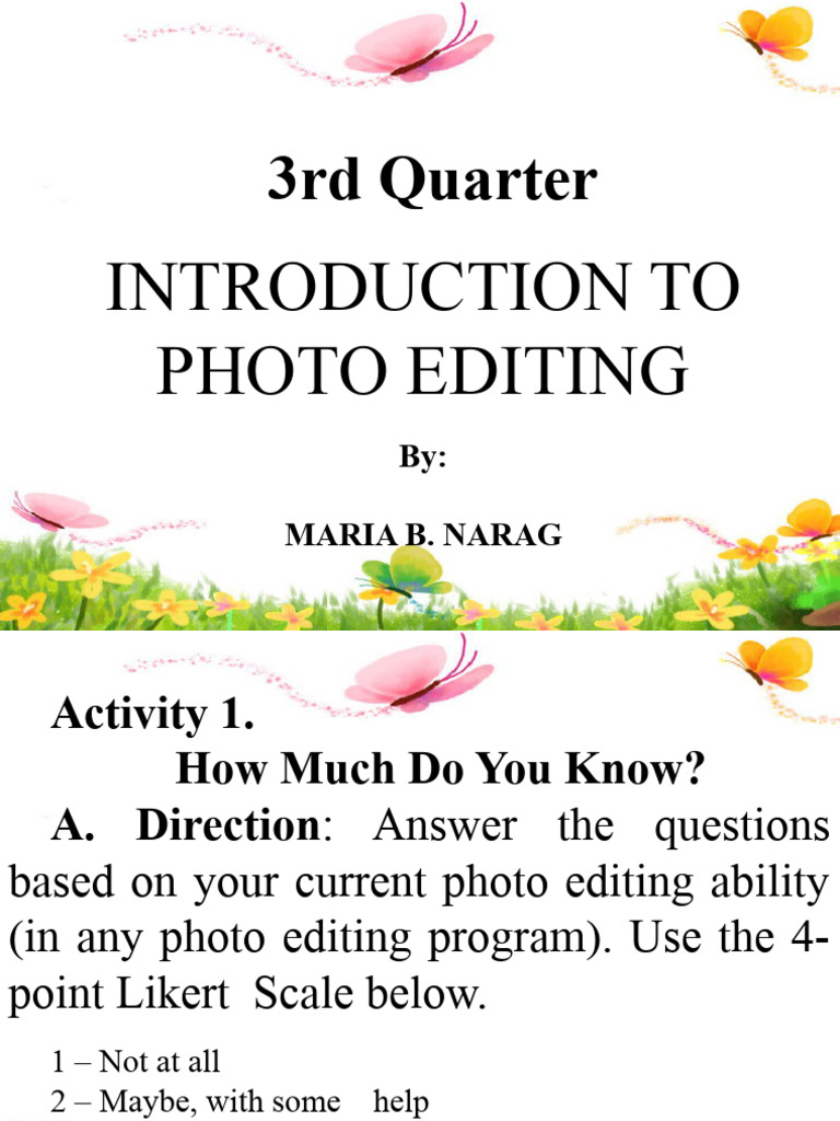 Introduction To Photo Editing | PDF