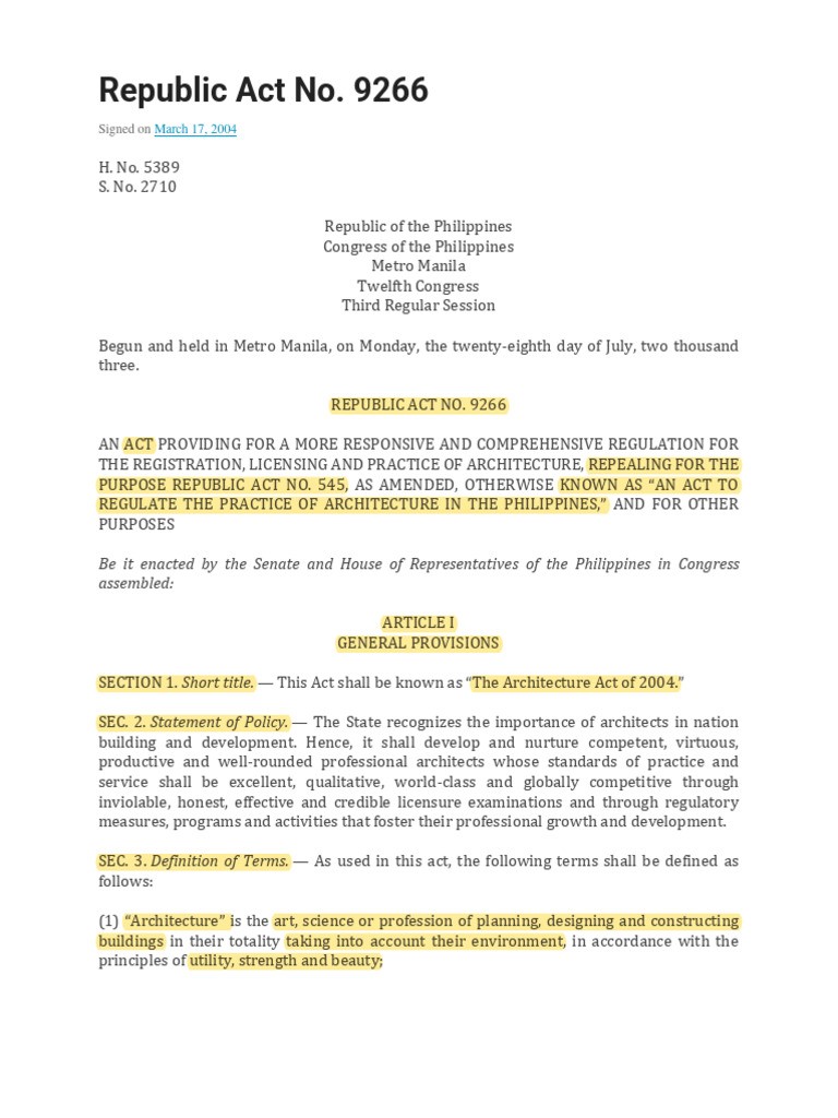 RA 9266 (Copy-Paste Highlighted) | PDF