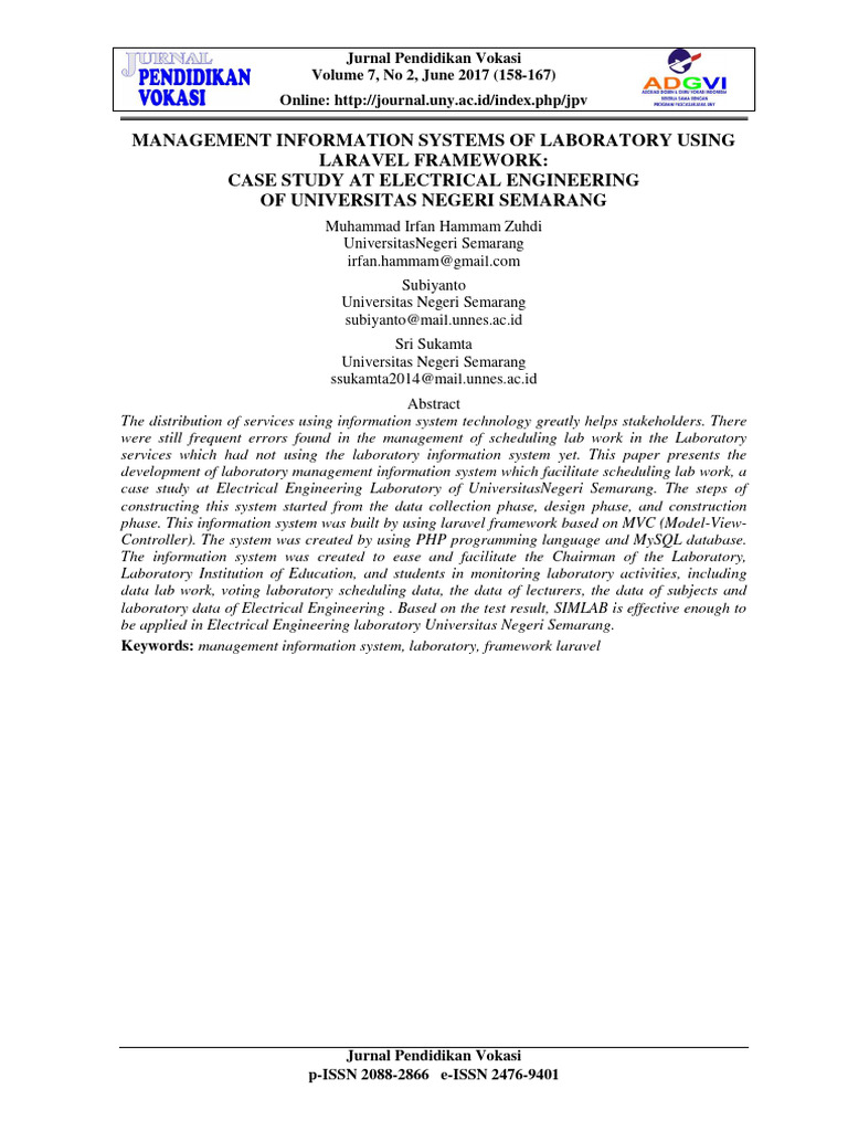 Management Information Systems of Laboratory Using | PDF