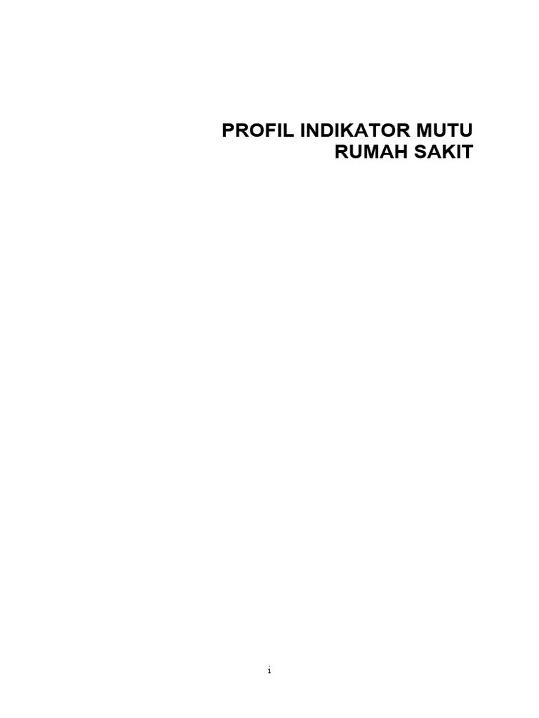 Profil Indikator Mutu Rs | PDF