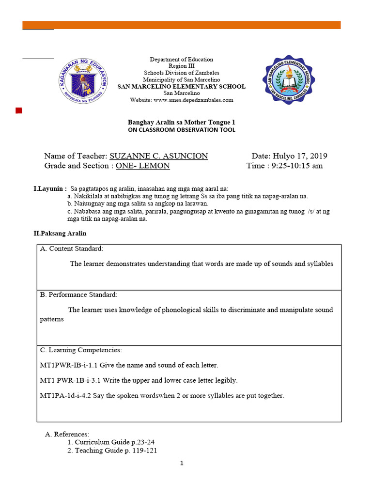 COT - MOTHER TONGUE (Titik SS) | PDF