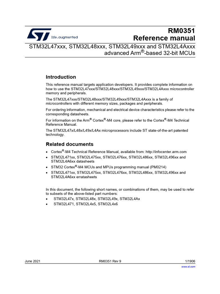 Stm32l4 Reference Manual Pdf