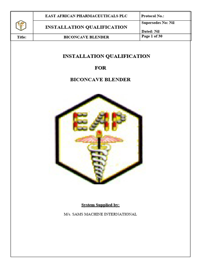 Bicone blender Qualification | PDF