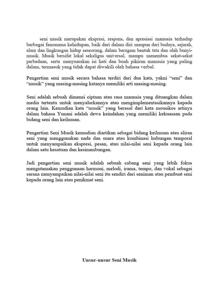 Seni Musik Merupakan Ekspresi | PDF