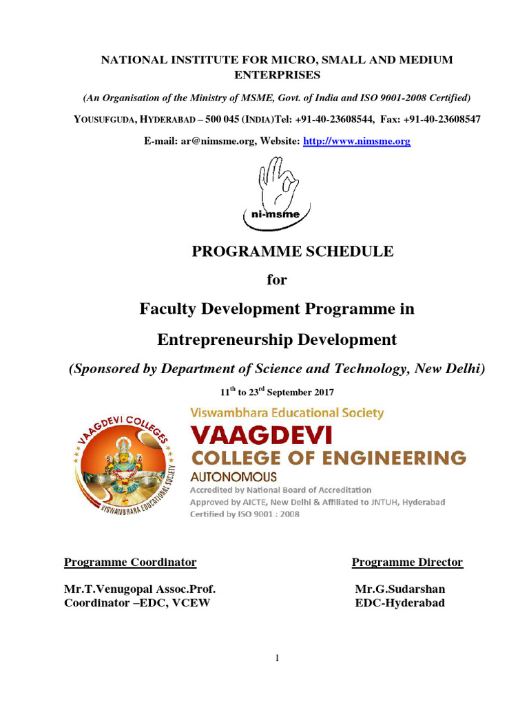 FDP Report | PDF | Entrepreneurship | Cognition