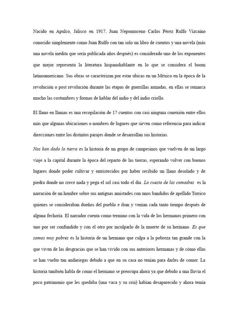 El LLano en Llamas | PDF