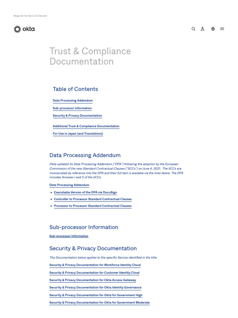 Trust and Compliance Documentation | PDF