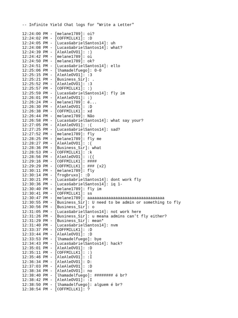 Write A Letter Chat Logs 3 | PDF