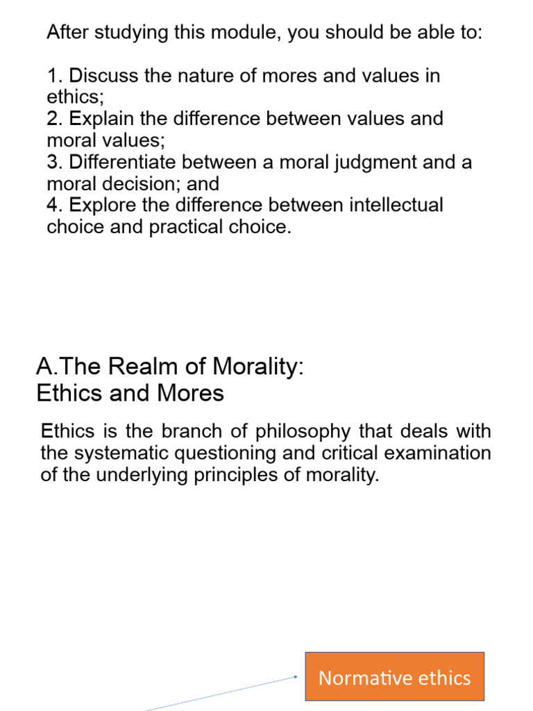 Ethics Lesson 1 | PDF | Morality | Free Will