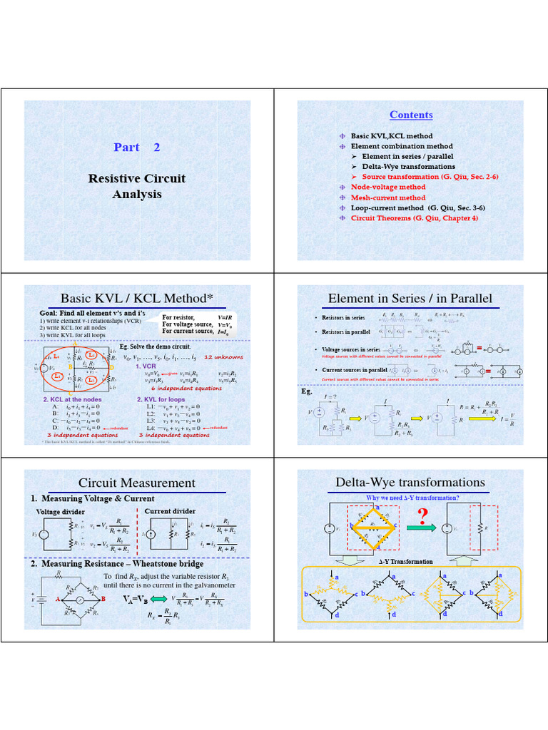 Resistive Circuit Analysis Techniques | PDF | Electrical Network | Materials Science