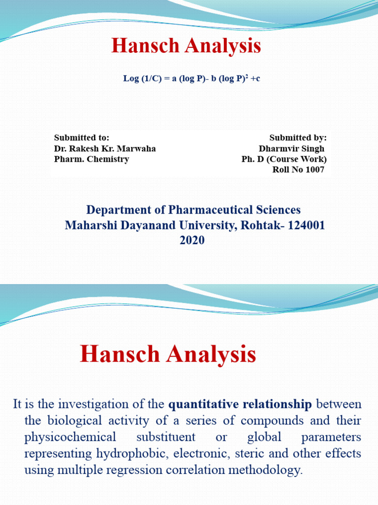 Hansch Analysis | PDF