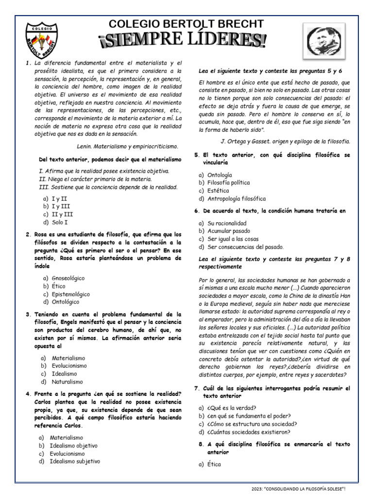 IV-2da Práctica | PDF | Materialismo | Idealismo