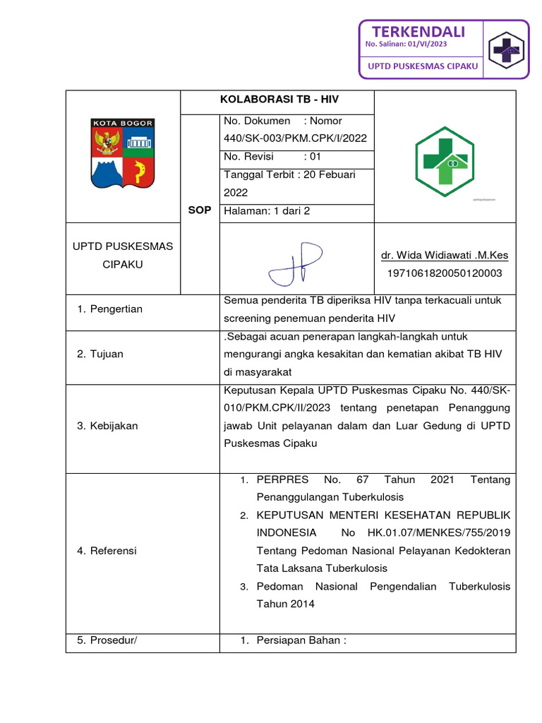Sop Kolaborasi TB - Hiv | PDF