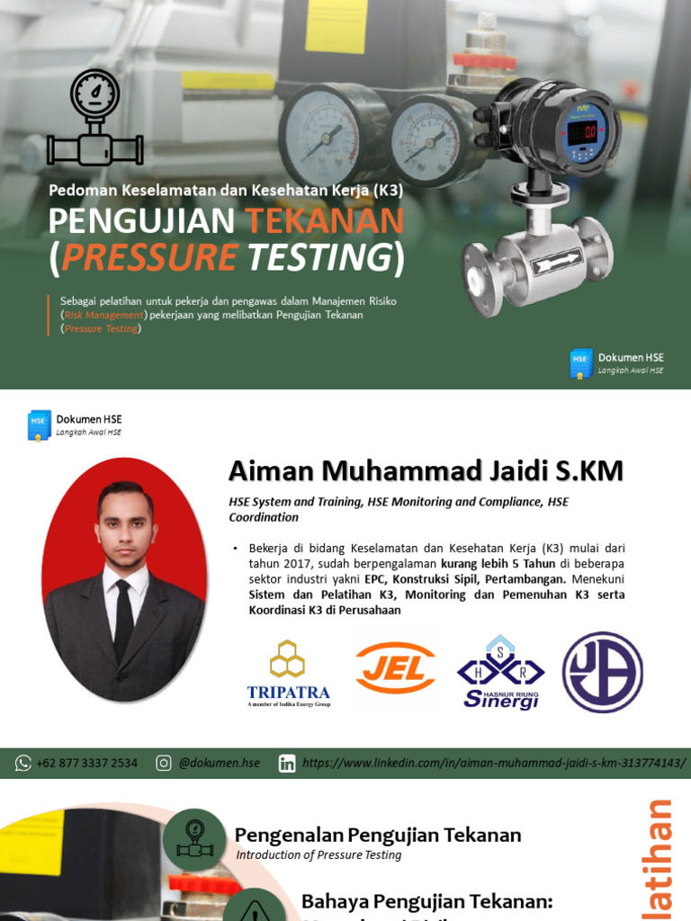Panduan Pengujian Tekanan K3 | PDF