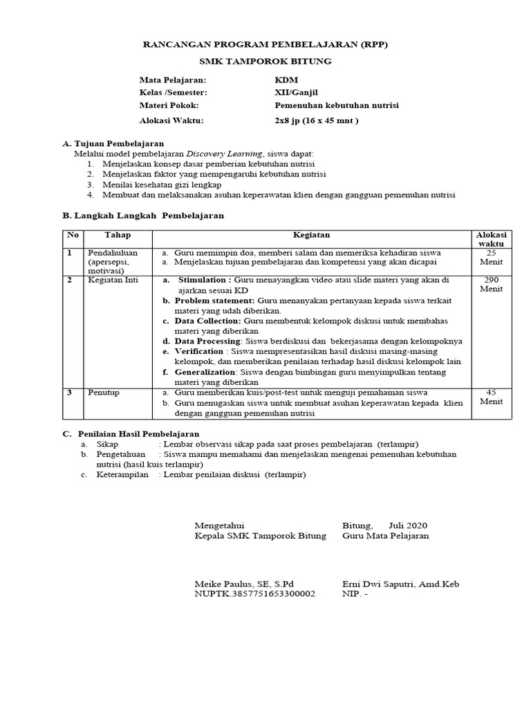 RPP K13 KDM Xii | PDF